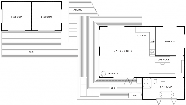 Tree House floor plan | Go Great Barrier Island